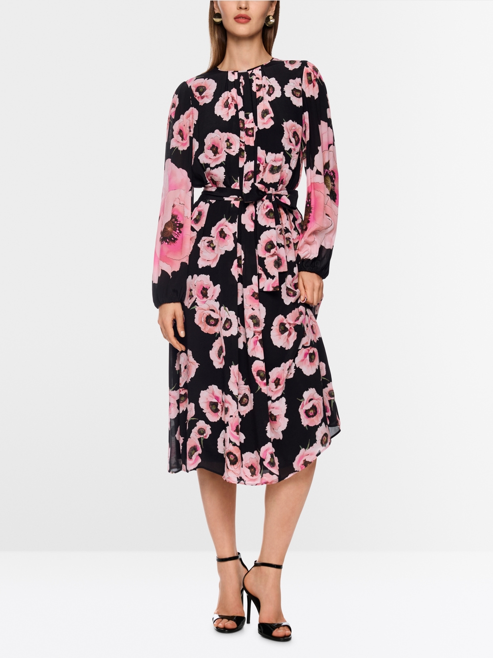Midi dress with floral pattern | marc-cain.com/en