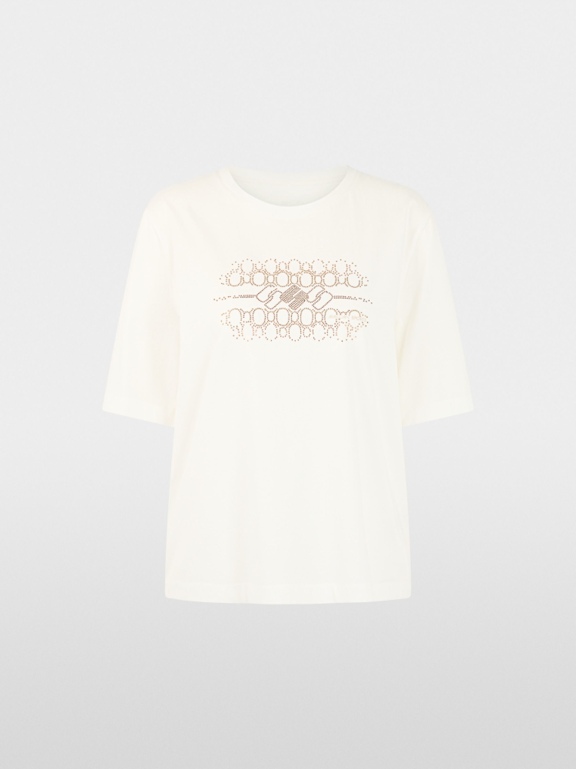 Katoenen shirt met hotfixsteentjes | marc-cain.com/nl