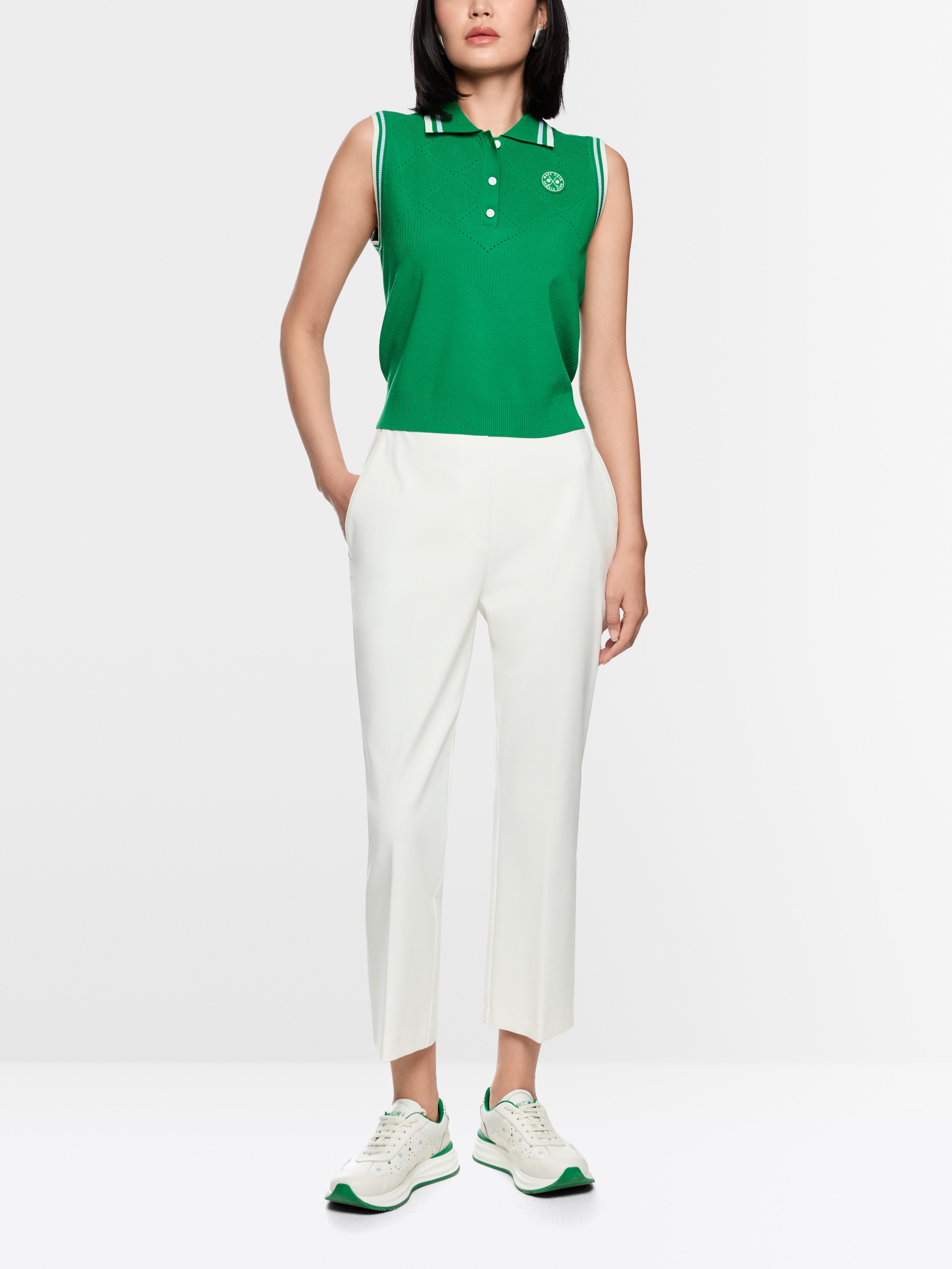 Broek FUYU met ritssluiting aan de zijkant | marc-cain.com/nl